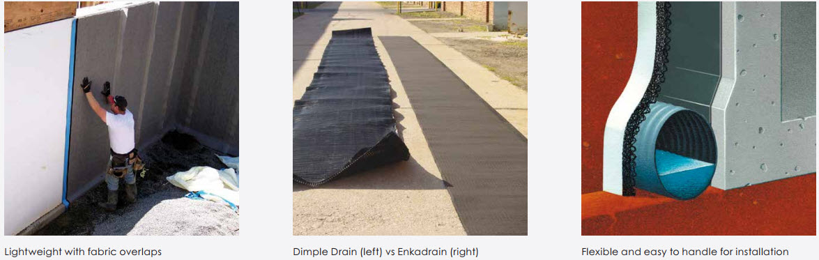 Enkadrain 3611 Foundation Drain- Hydrostatic Pressure