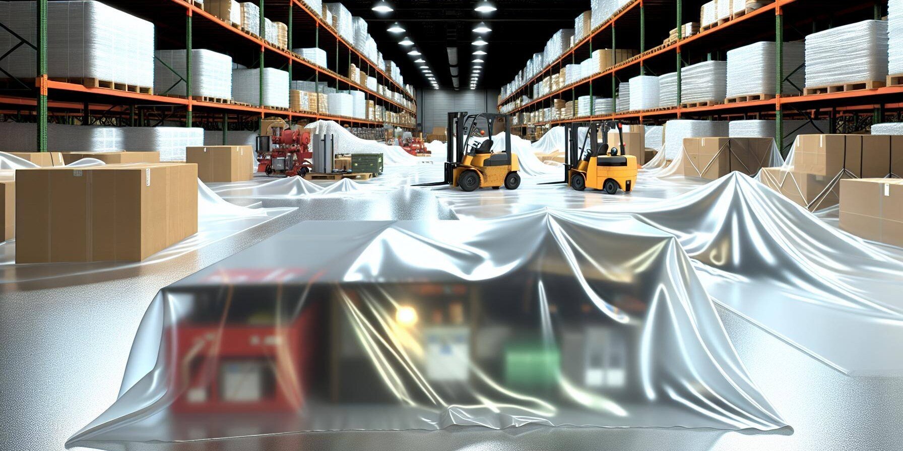 Reinforced Polyethylene Sheeting for Equipment Storage/Shipping Covers